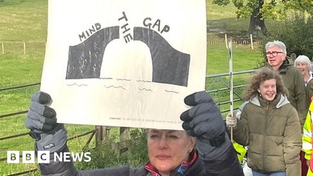 Llanerch bridge: Villagers protest over wait for replacement