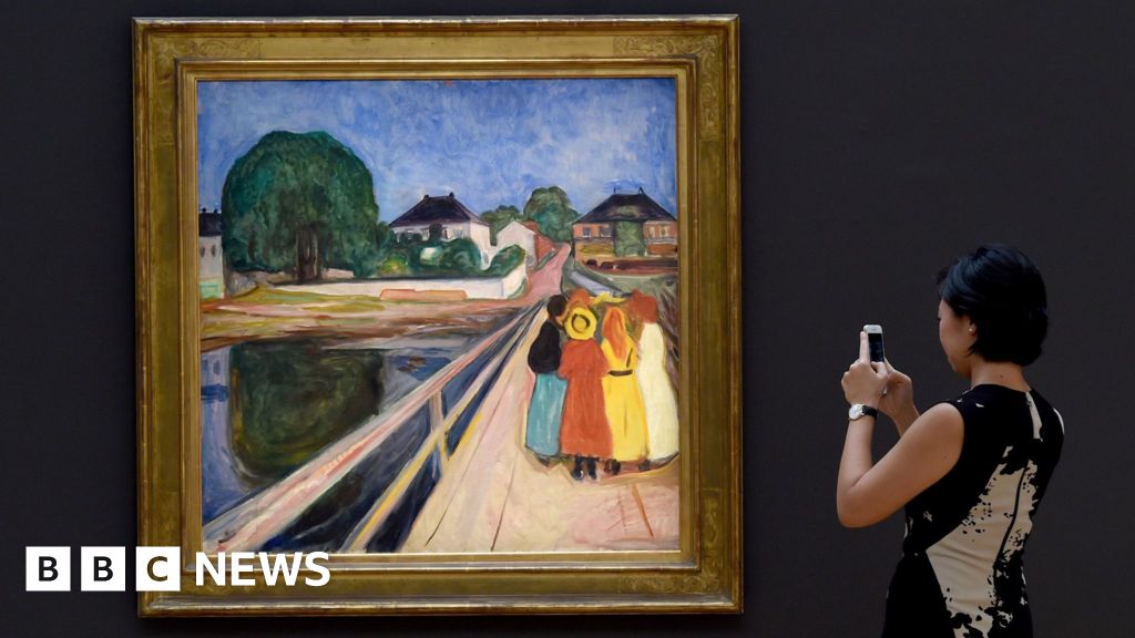 Edvard Munch painting Girls on the Bridge fetches £44m - BBC News
