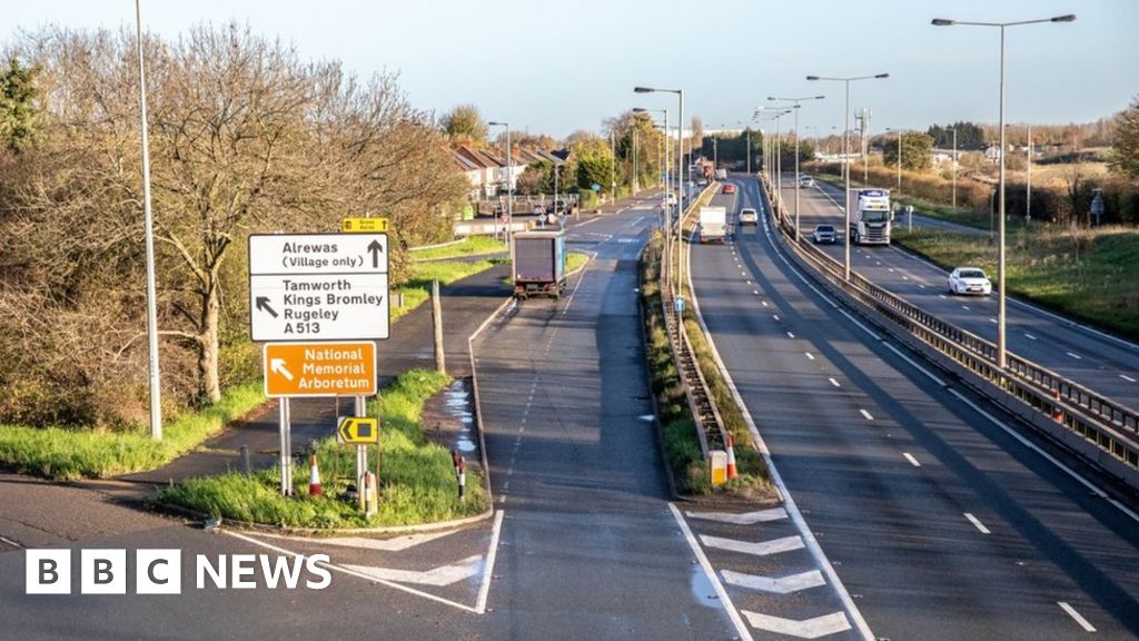 A38 in Staffordshire to shut overnight for maintenance work - BBC News