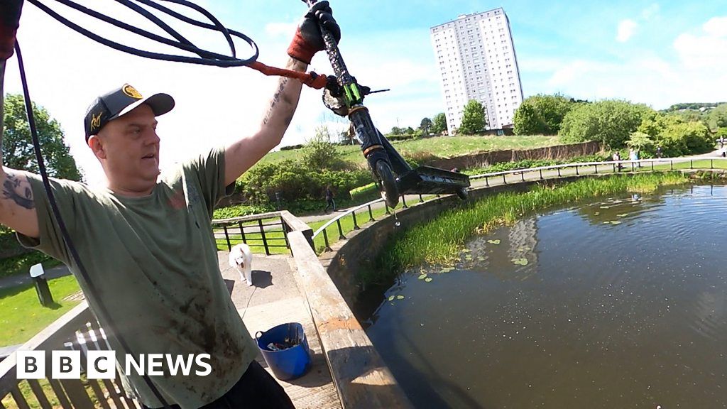 'You never know what you'll find magnet fishing' - BBC News