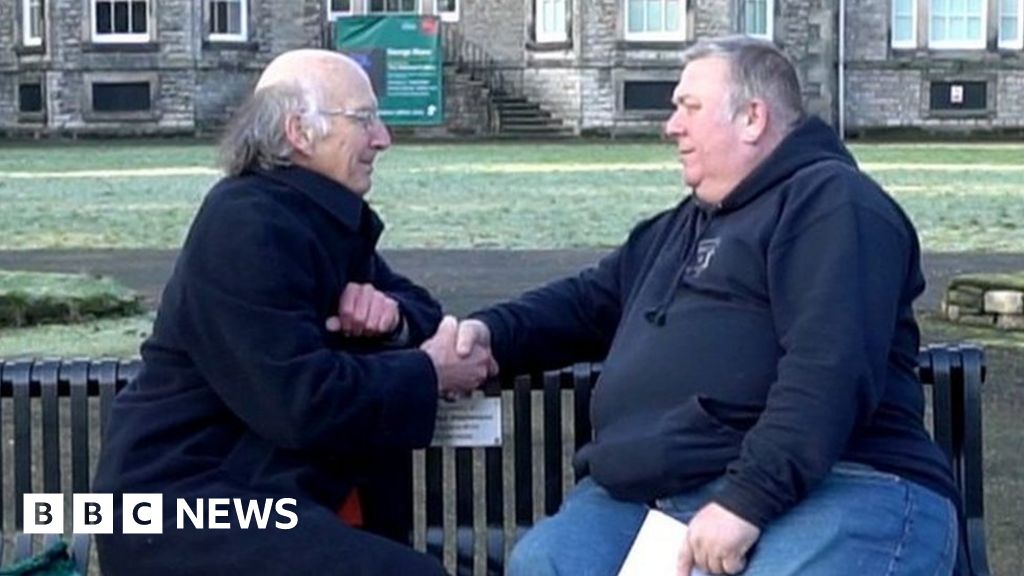 Dad of crash victim meets driver who fell asleep at the wheel - BBC News