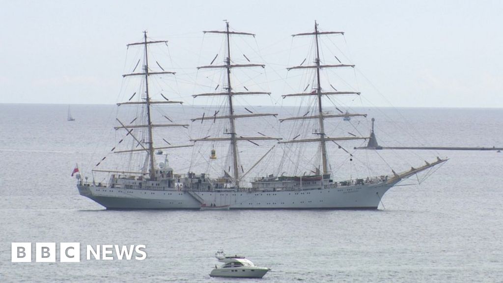 World's second largest tall ship visits Plymouth Sound - BBC News