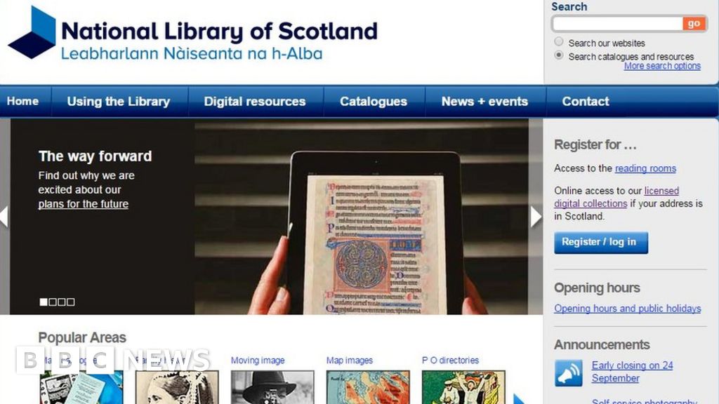 National Library of Scotland to put third of collection online - BBC News