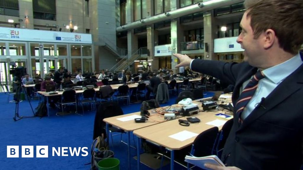 EU talks: Inside huge Brussels media centre - BBC News