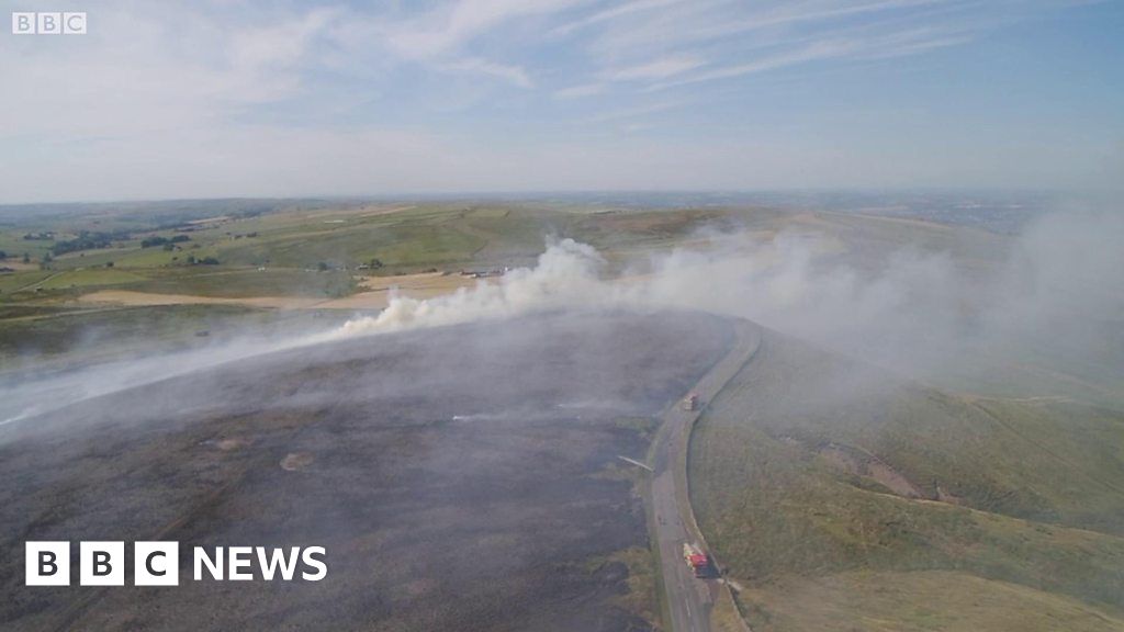 Drone footage captures Staffordshire Moorlands blaze