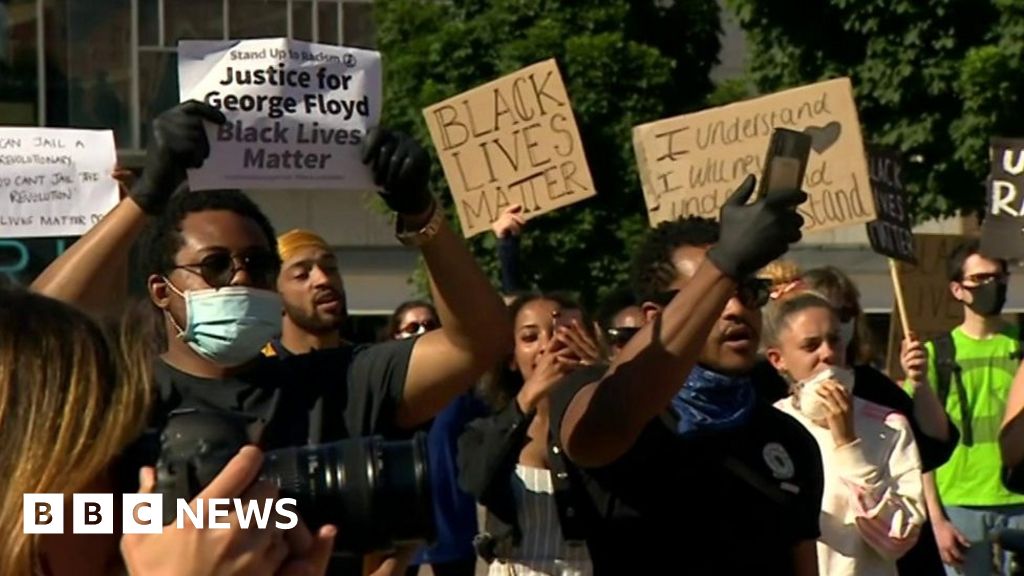 Hundreds at Coventry George Floyd protest - BBC News