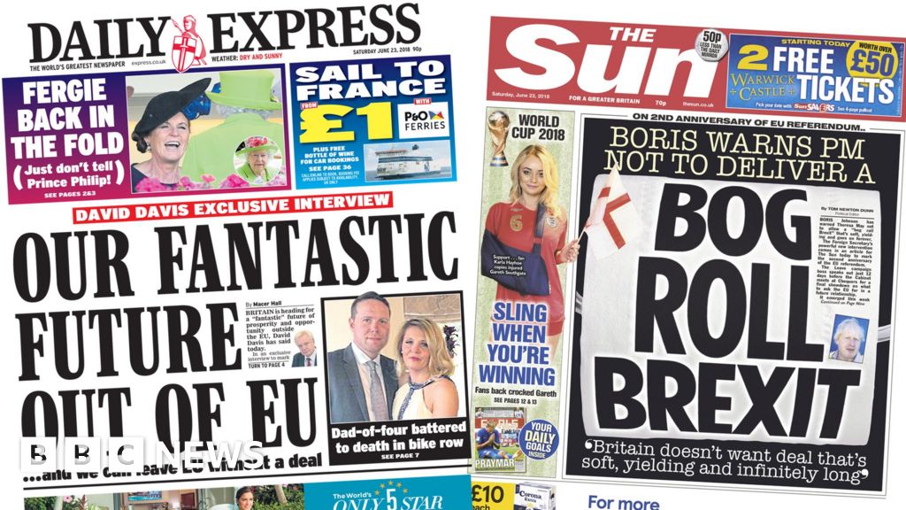 Newspaper headlines: 'Fantastic Brexit' and 'bog roll Brexit'