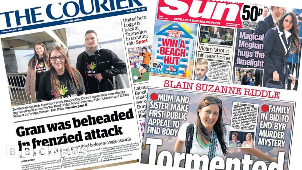 The papers: Scottish gran beheaded