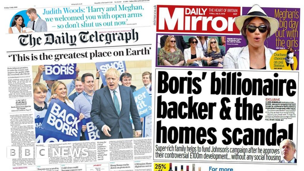 Newspaper headlines: Johnson's 'great' Brexit vow amid campaign ...