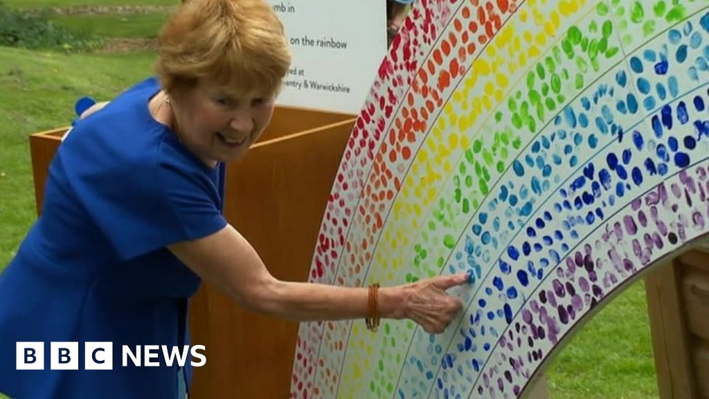 Rainbow mural to celebrate NHS day unveiled in Coventry - BBC News