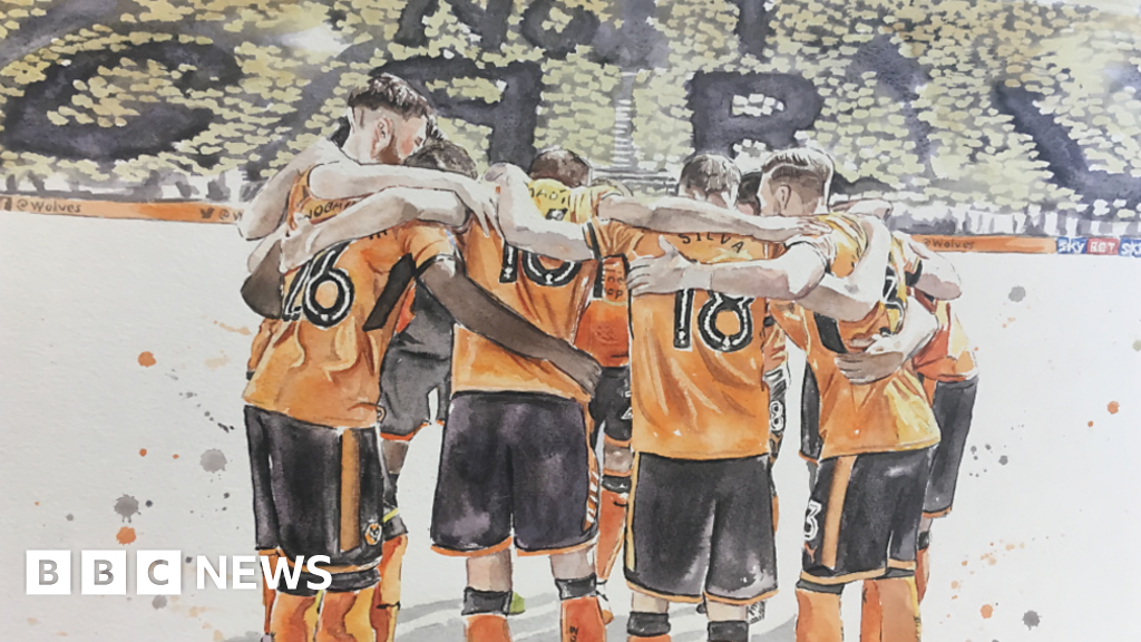 Artist painting Wolves players ahead of Premier League promotion