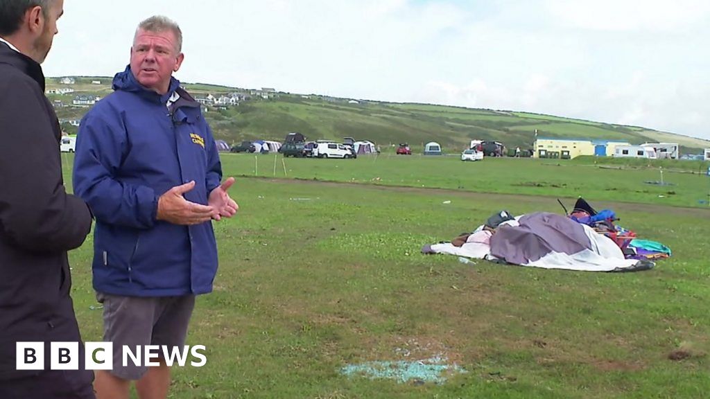 Pembrokeshire campsite owner on moment car rolled onto tents - BBC News