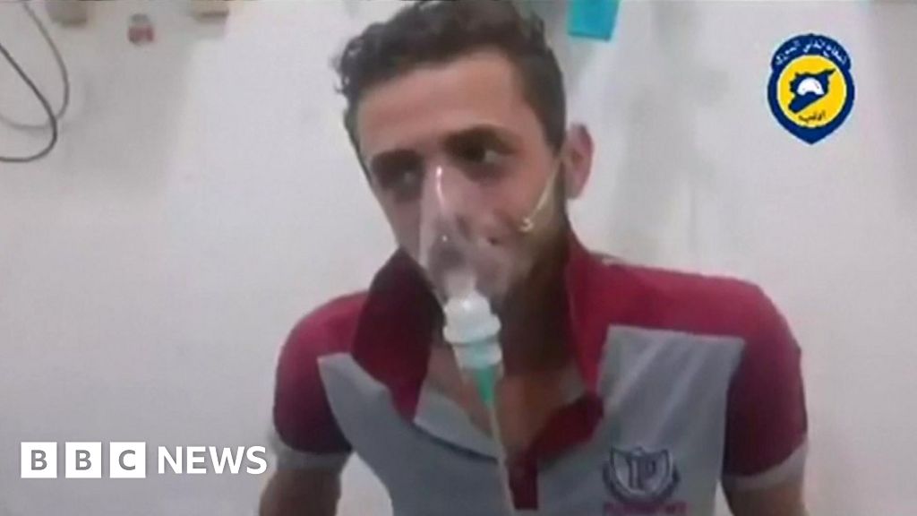 Syria conflict: Video appears to show gas attack aftermath - BBC News