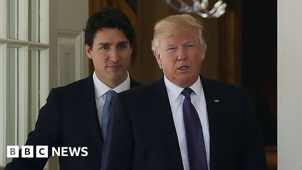'It's a disgrace': Trudeau and Trump spar over dairy - BBC News