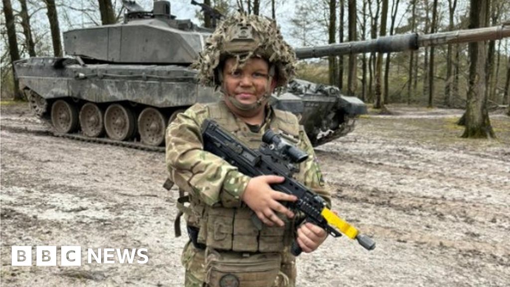Critically ill boy fulfils dream to be tank soldier for a day