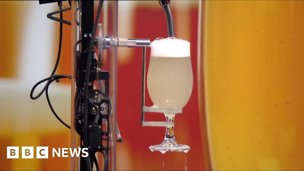 A mind-controlled beer-pouring robot has landed - BBC News