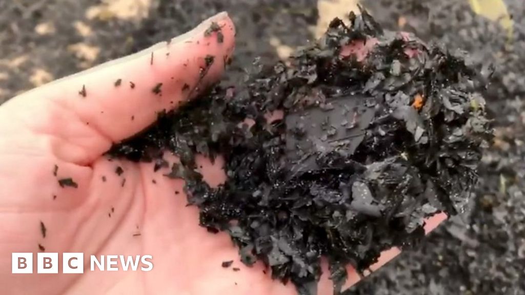 Australia bushfires: Ash washes up on New South Wales beach - BBC News