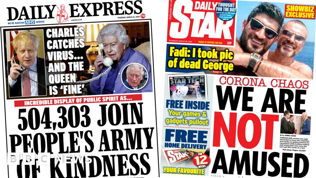Newspaper headlines: NHS 'kindness army' and Charles test 'queue jump'
