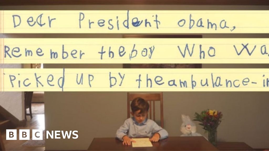 Six-year-old offers a place in his family to Syrian boy - BBC News