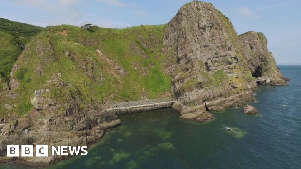 The Gobbins: Aerial view of restored path - BBC News