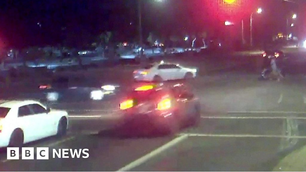 Car smash narrowly avoids couple with pushchair in Phoenix, Arizona ...