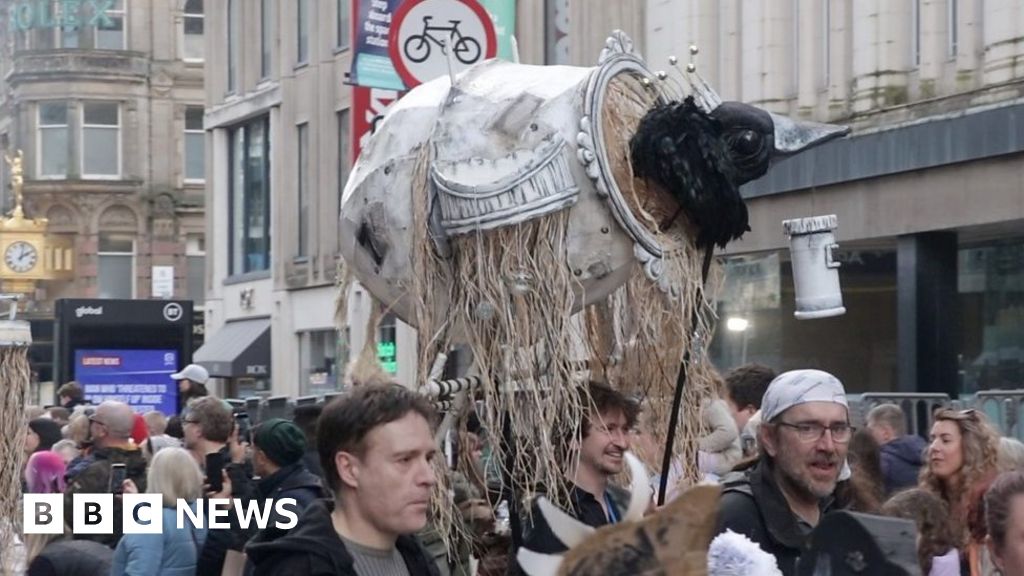 Newcastle crowds welcome giant puppets parade