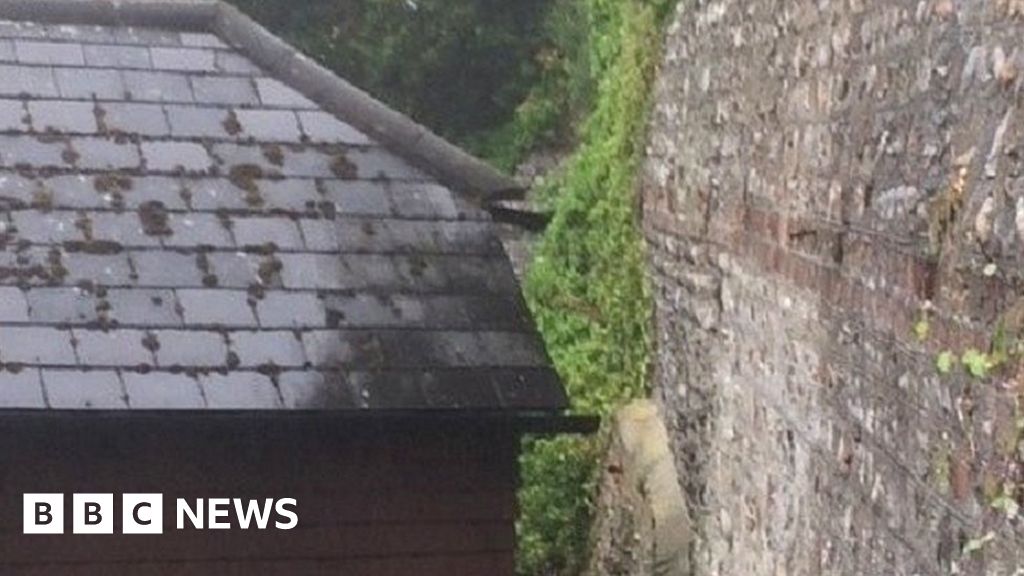 Homes evacuated amid risk of Lewes Castle wall collapse - BBC News