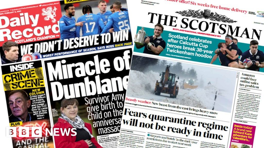 Scotland's papers: Quarantine hotels 'hold up' and Dunblane baby joy ...