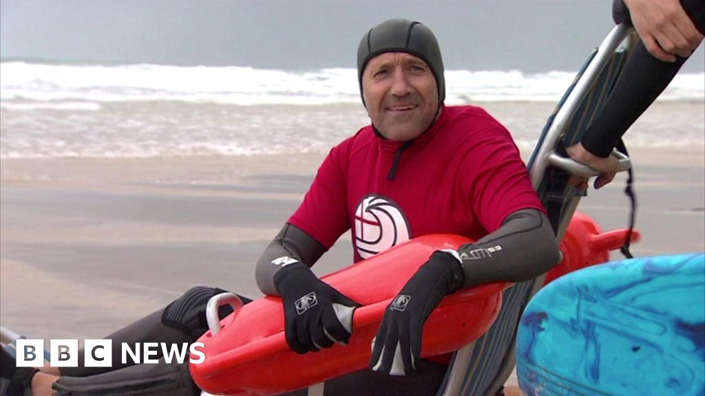 Surfers take part in English Adaptive Surfing Open