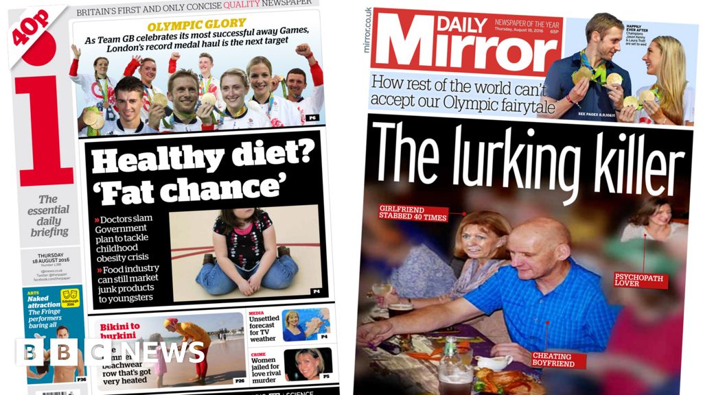 Newspaper headlines: Junk food plan 'axed', Team GB golden couple and a ...
