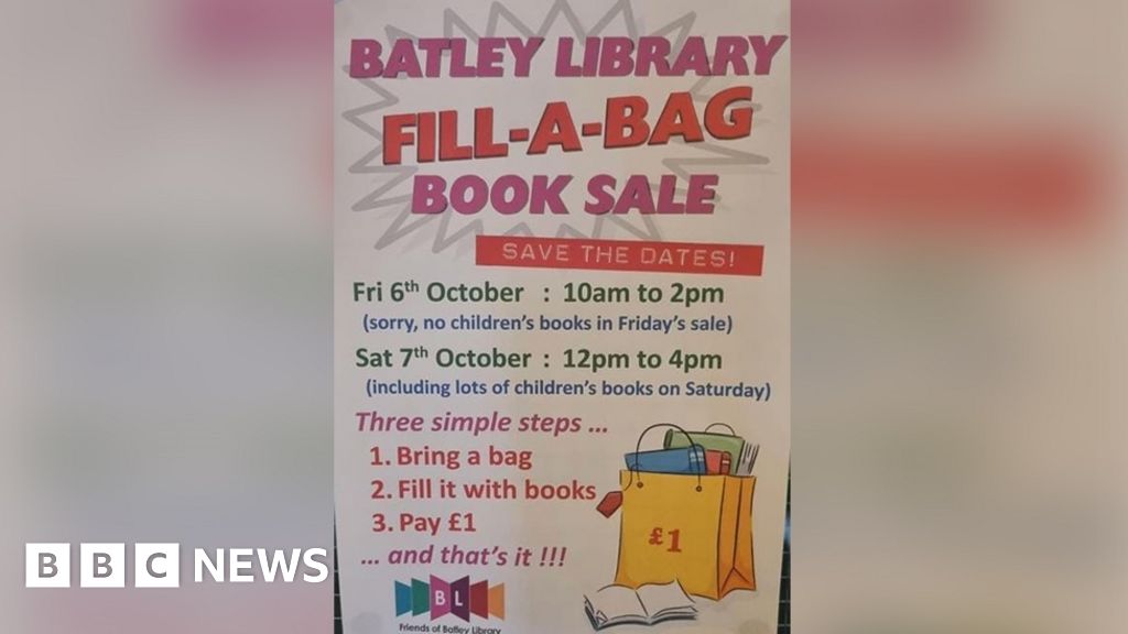Batley Library's shelves 'decimated' by book sale mix-up - BBC News