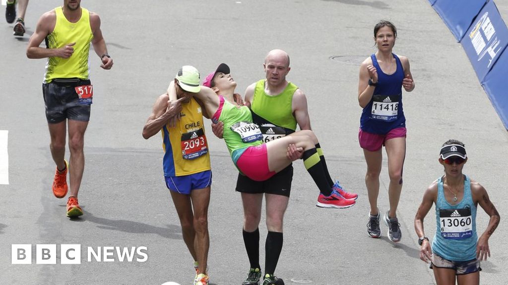 Boston Marathon: Omagh runner's heroism goes viral - BBC News