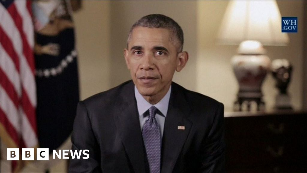 President Obama gives rare Oval Office address - BBC News