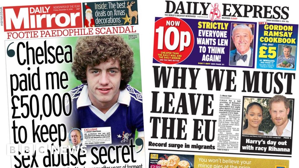 Newspaper headlines: Chelsea 'hush money' claim & 'soft Brexit' - BBC News