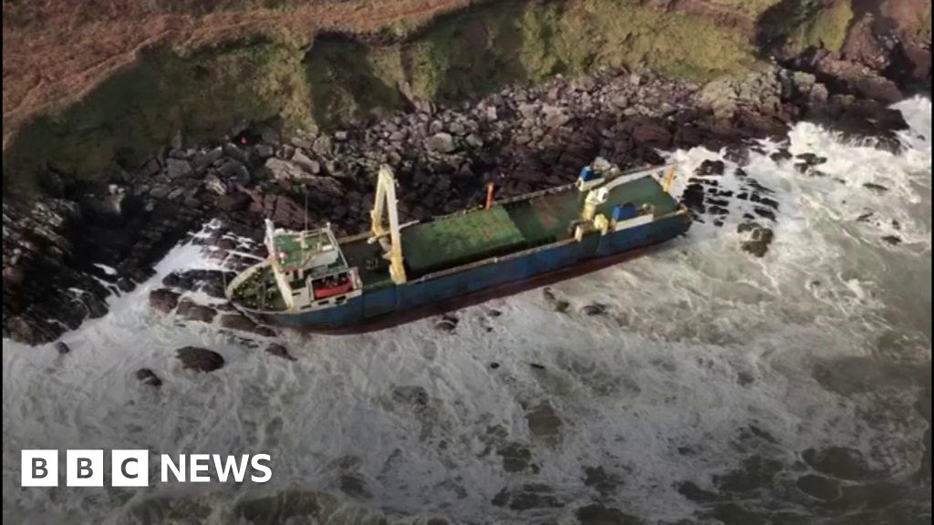 The 'ghost ship' washed up off Cork coast - BBC News