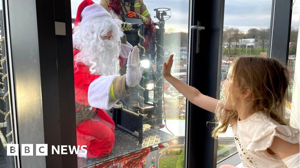 Flying Santa raises spirits at Royal Aberdeen Children's Hospital - BBC ...