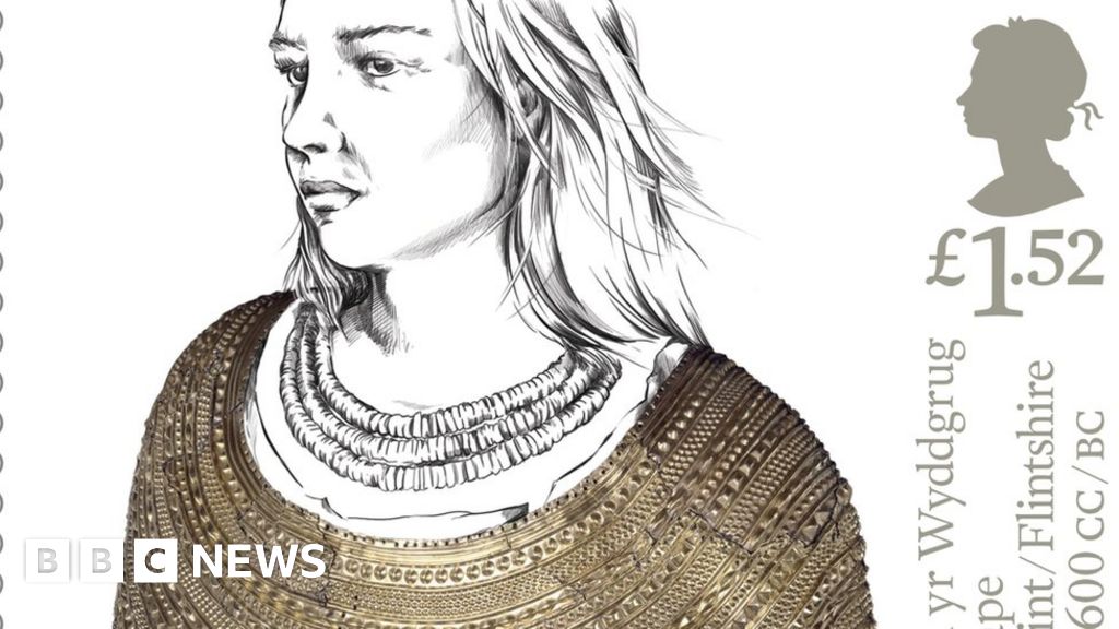 Mold Gold Cape appears on new stamp to mark prehistory - BBC News