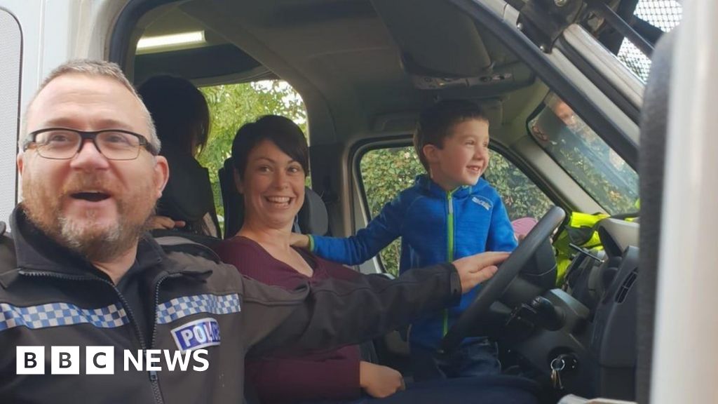 Police 'save the day' after bringing riot van to six-year-old's party