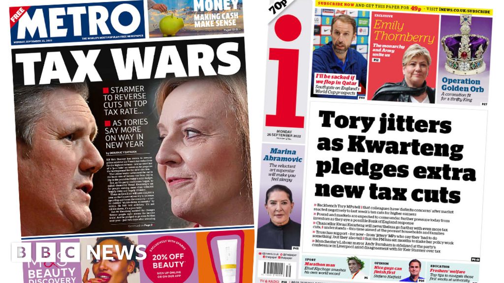Newspaper Headlines Tax Wars Over Mini budget And Tory Jitters 