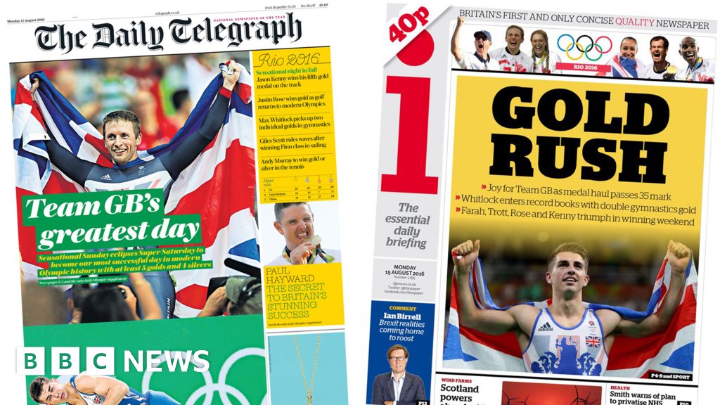 Newspaper headlines: 'Team GB's greatest day', festival crime and Mr ...