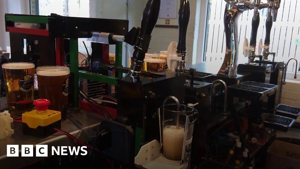 Pint-pulling robot put through its paces in Yorkshire