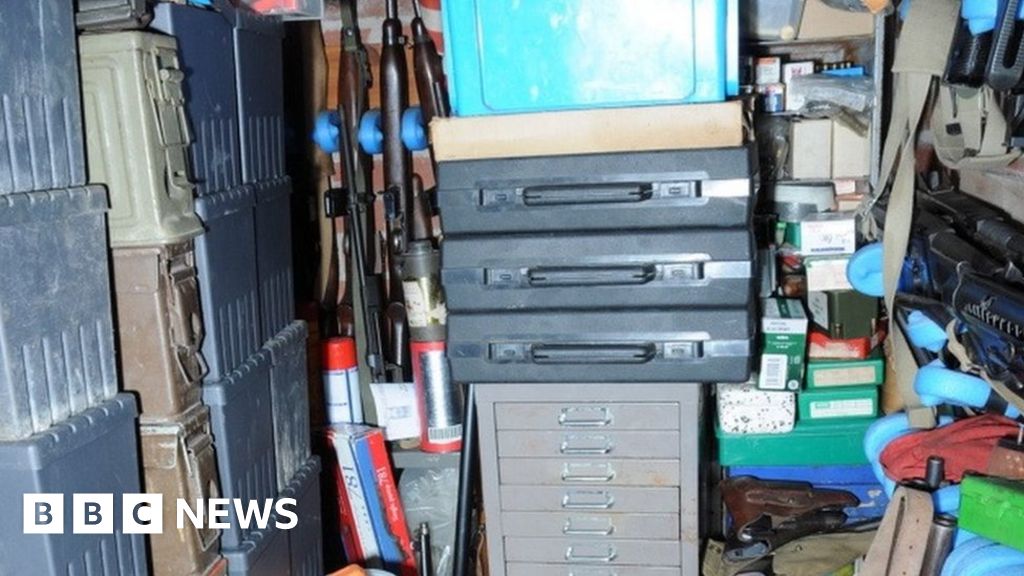 Wyverstone gun haul: Photos show hidden stash of weapons - BBC News