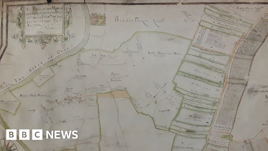 York: Hand-drawn 400-year-old map to go on display - BBC News