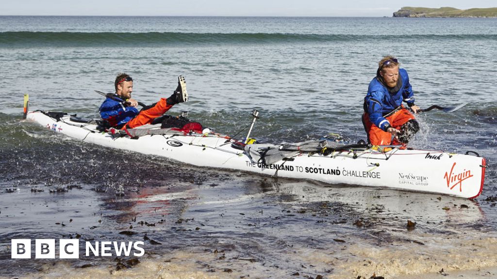 Adventurers recreate Inuit kayak crossings to Scotland - BBC News