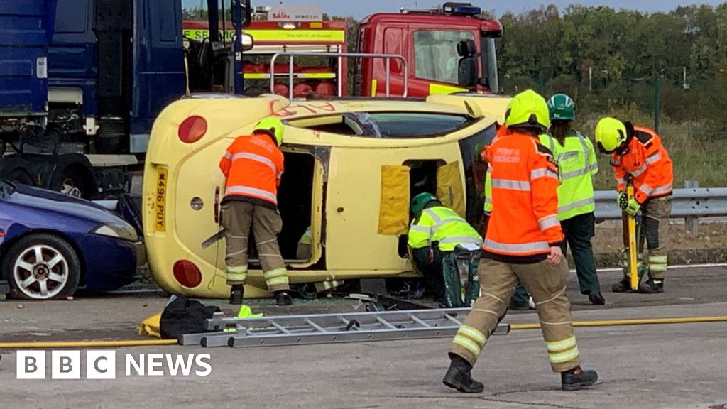 Gloucestershire emergency services simulate motorway crash