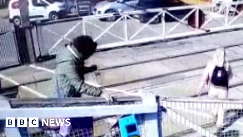 Pedestrians' near-miss after climbing Elsenham level crossing - BBC News