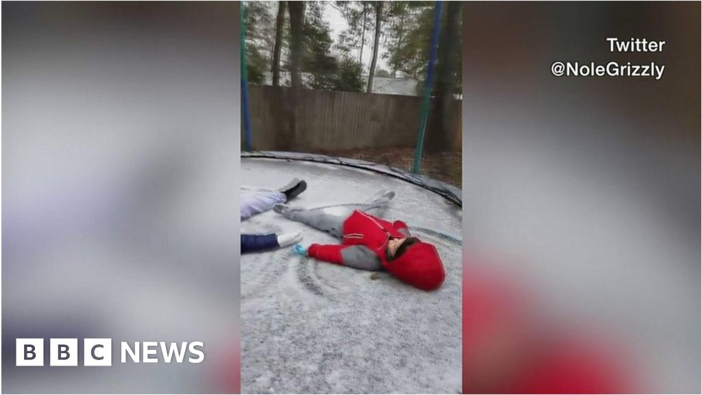 Bomb cyclone: Florida enjoys a rare snow day - BBC News