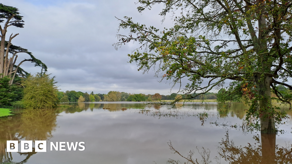 Attingham Park still flooded after rivers burst banks - BBC News