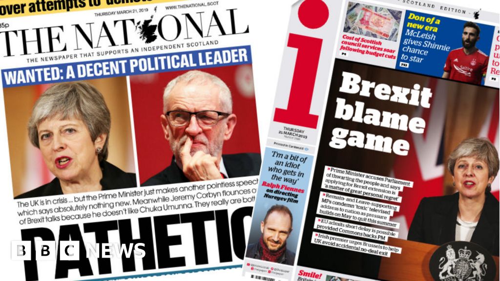 Scotland's papers: Prime Minister's Brexit 'blame game'