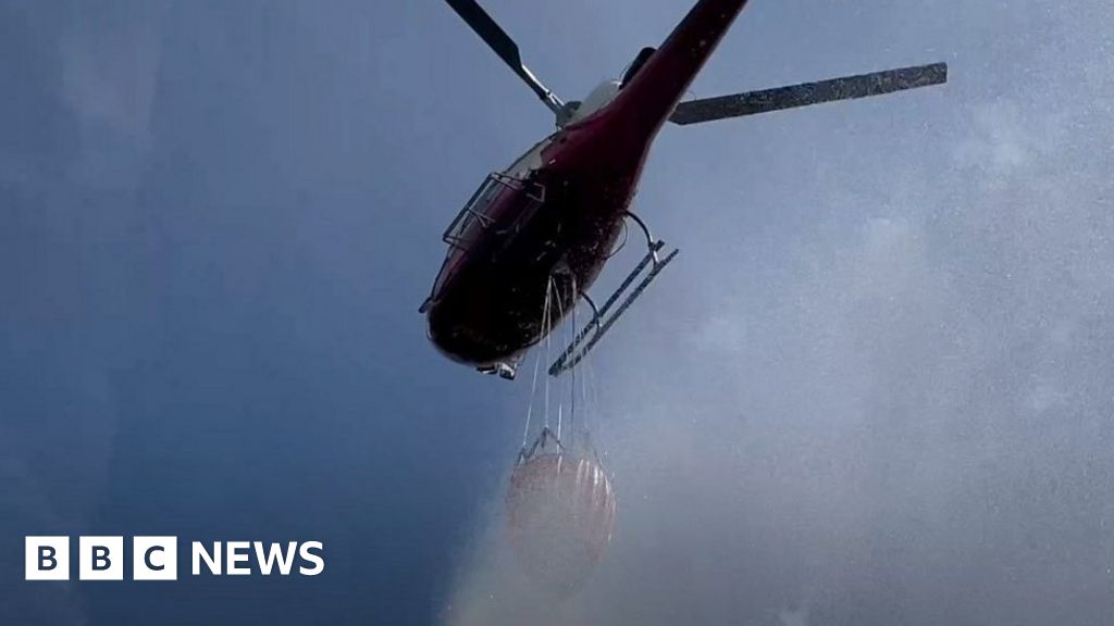 Hankley Common: Military water bombing used to fight wildfires